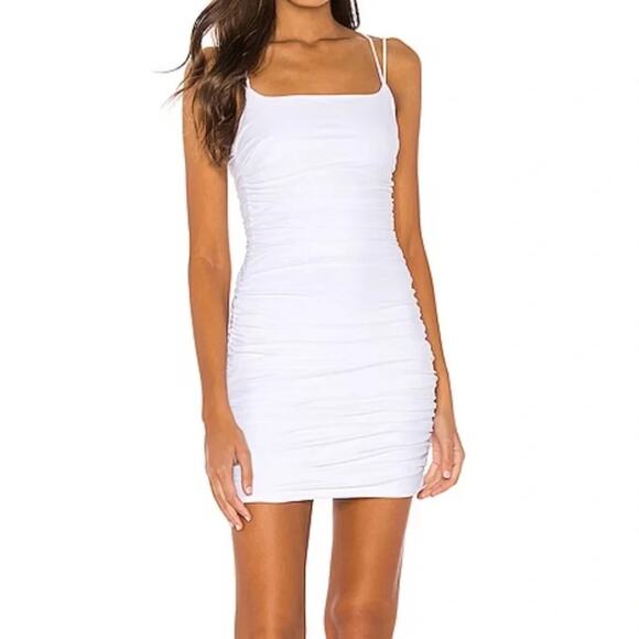 superdown | Dresses | Revolve Superdown Lisa Ruched Mini White Dress ...